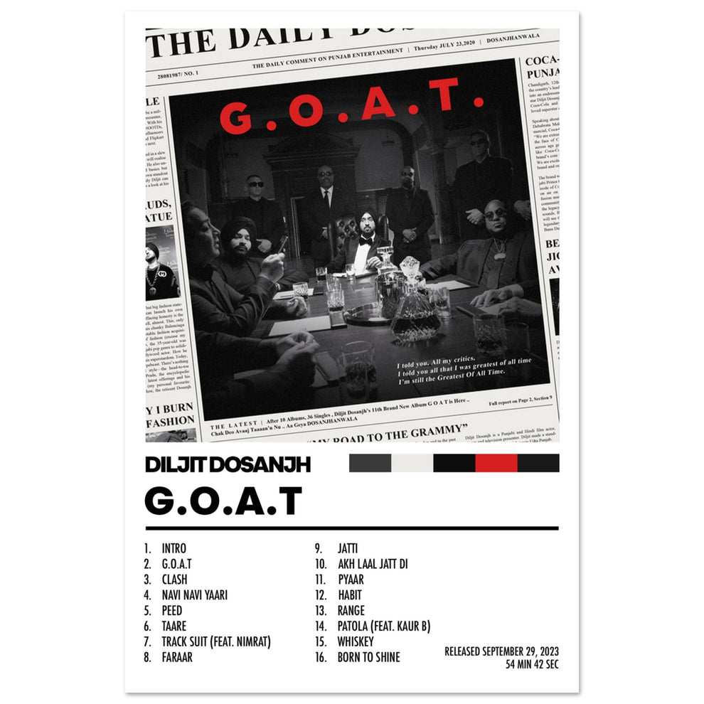 Diljit Dosanjh - GOAT Poster – Neel & Navi Co.